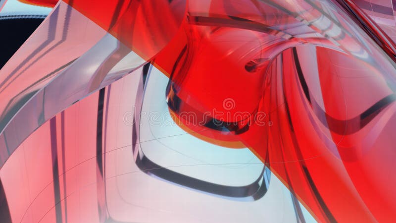 Abstract Glass Waves in Blue and Green. 3D Render Stock Illustration ...