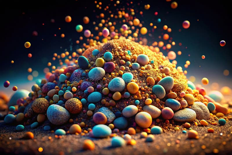 Stunning 3D Rendered Abstract Pebble Cluster a Detailed Textural Design ...