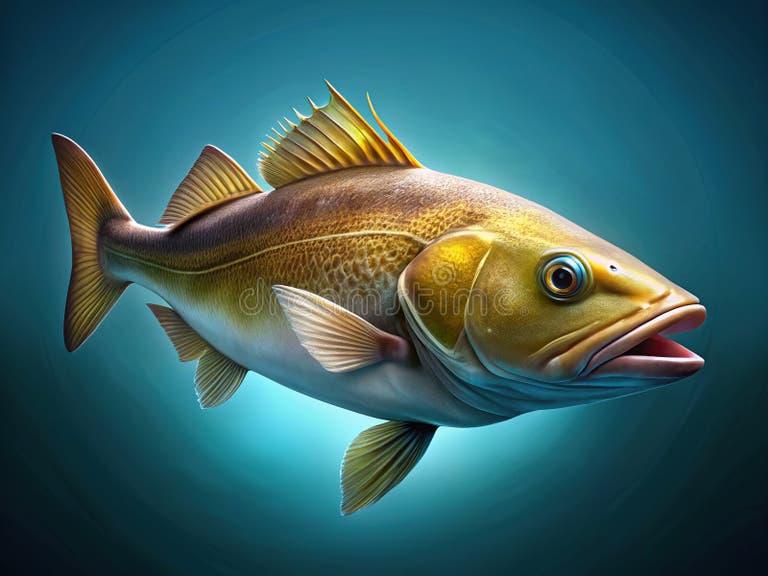Stunning 3D Rendered Cod Fish Realistic Side Profile for Culinary or ...
