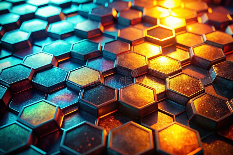 Stunning 3D Rendered Glowing Hexagon Pattern an Abstract Background for ...