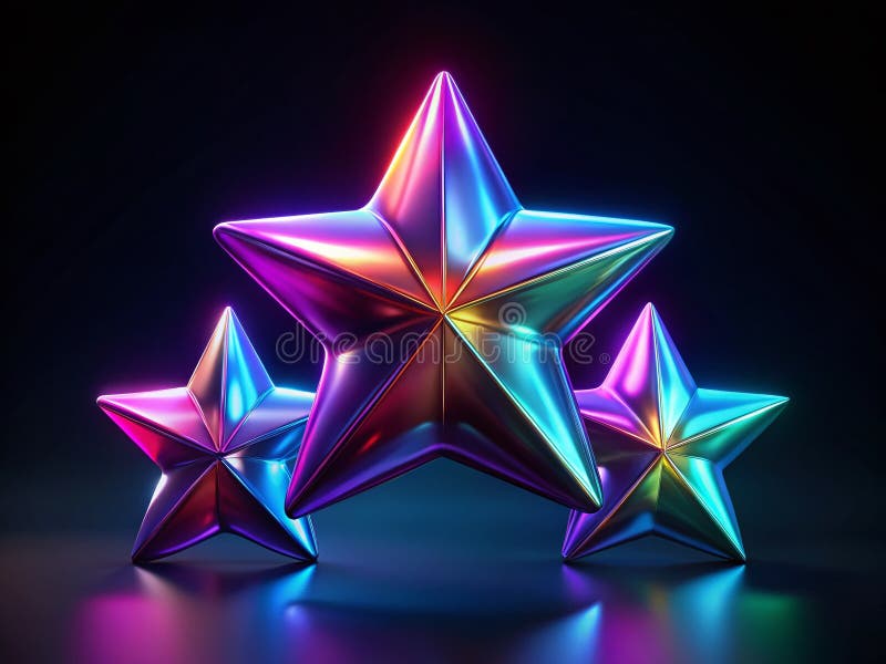 Stunning 3D Rendered Gradient Stars Background a Glassmorphism Metallic ...