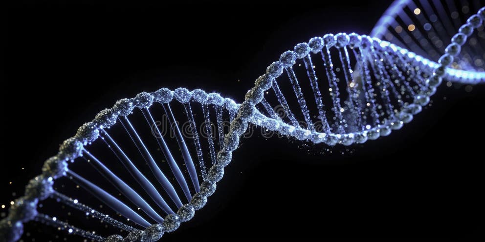 A Stunning 3D Rendered Rotating DNA Double Helix a Detailed Visual ...