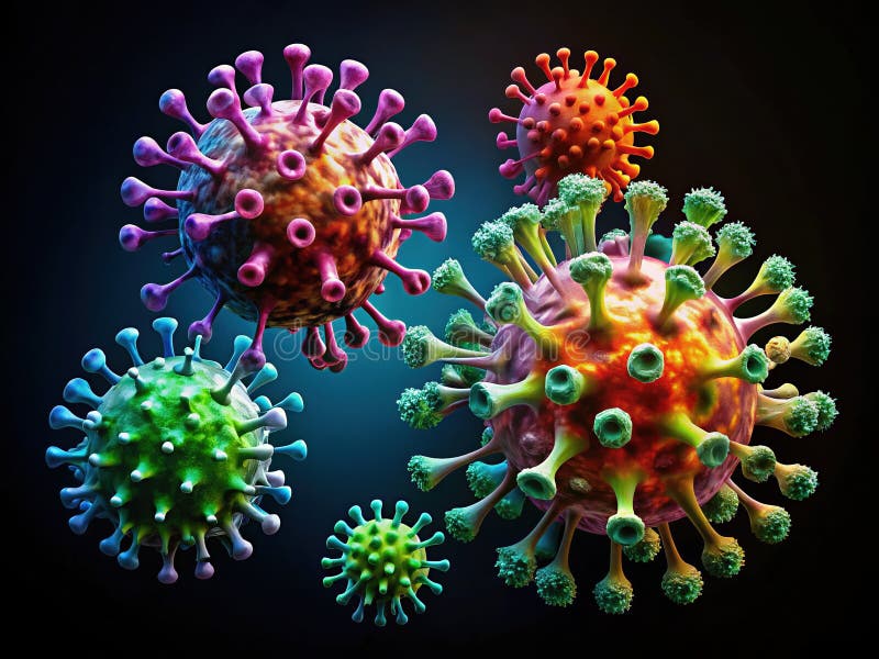 Stunning 3D Rendered Viruses on a Transparent Canvas: a Vibrant Visual ...