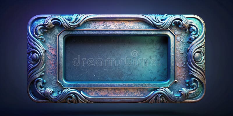 A Stunning 3D Rendered White Scratched Metal Rectangular Frame Vignette ...