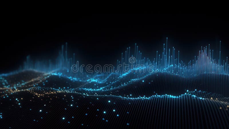 Musical Data Flow: Abstract Big Data Visualization Stock Illustration ...