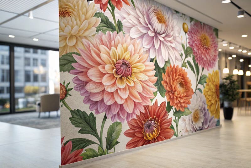 3D Flower Rendering Pattern Wallpaper Stock Illustration - Illustration ...