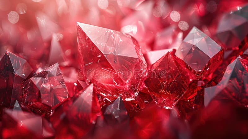 Radiant Red Crystal Diamond Abstract Background - 3D Rendering and ...