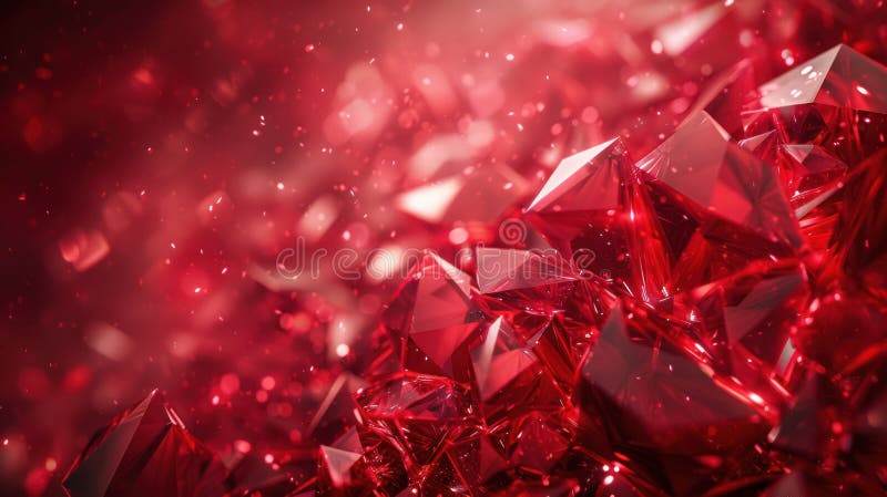 Radiant Red Crystal Diamond Abstract Background - 3D Rendering and ...