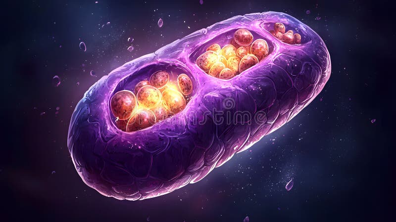 Microscopic Cell Structure Detailed 3D Render of Mitochondria with ...