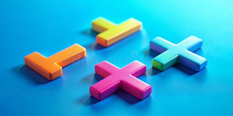 Geometric Math Symbols Modern 3D Renderings for Design Education Stock ...