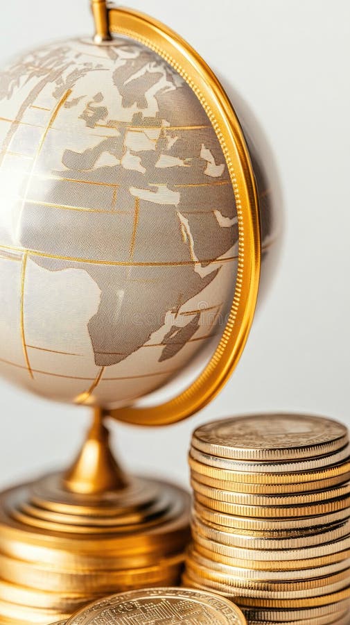 A Stunning 3D Representation of a Glass Globe Resting on a Stack of ...