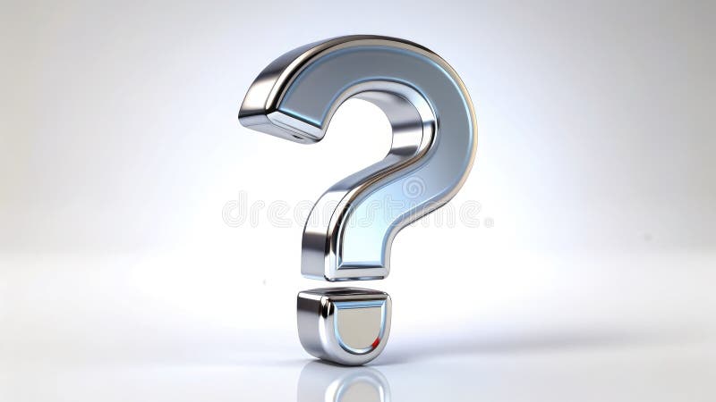 Stunning 3D Silver Question Mark Realistic HighQuality Render for ...