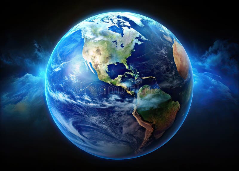 A Stunning 3D Visualization of Earth a Blue Marble in the Vastness of ...