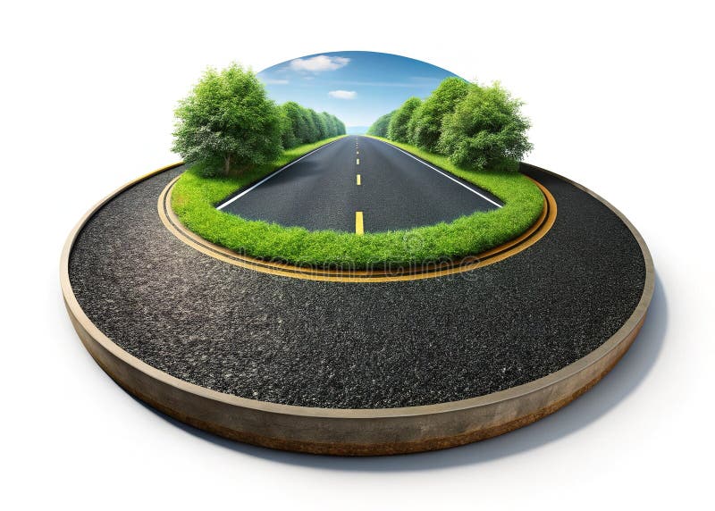 Detailed 3D Asphalt Road CrossSection Rendering Ideal for Urban ...