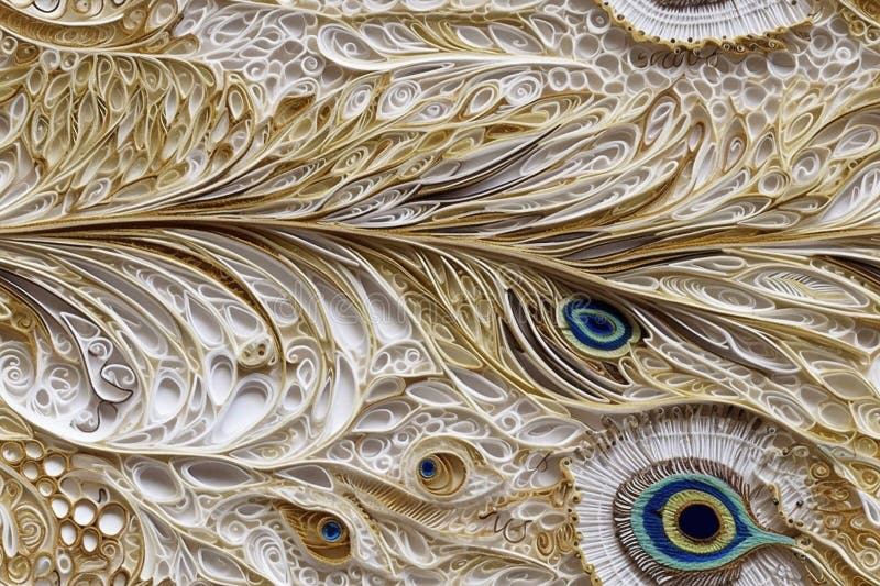A Beautiful 3D Design Wallpaper of a Peacock Feathers, Using Quilling ...