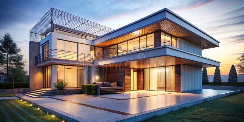 Stunning 3D Wireframe Model of a Modern Home Architectural ...