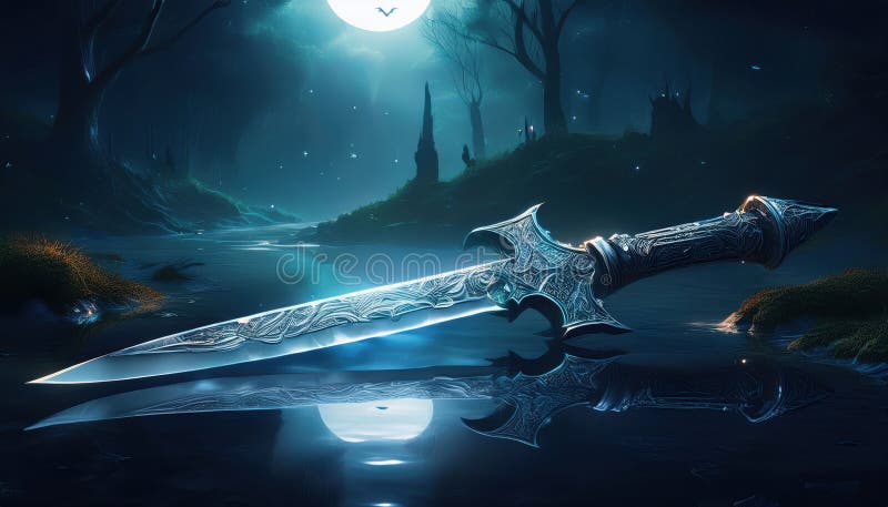 Mysterious Dagger Gleams Under the Light Stock Image - Image of design ...
