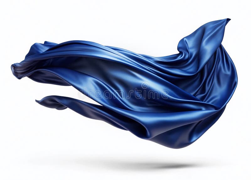 Stunning Dark Blue Silk Fabric Drape a Flowing 3D Render for Design ...