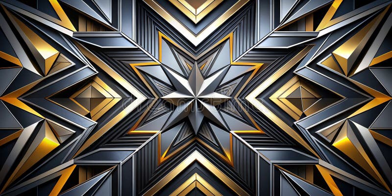 Stunning Dark Geometric Pattern with Sharp Angles and Smooth Surfaces a ...