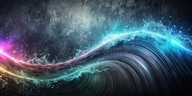 Stunning Dark Grey Wave Background with Bright Light Glow a Grungy ...