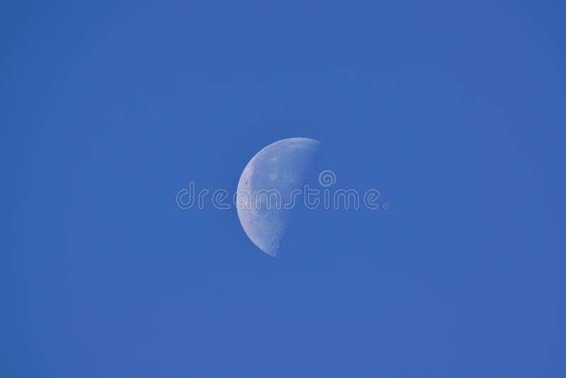 Craters on the Surface of a Crescent Moon Stock Image - Image of ...