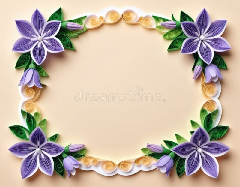 Decorative Floral Frame Made from Intricate Paper Quilling, Showcasing ...
