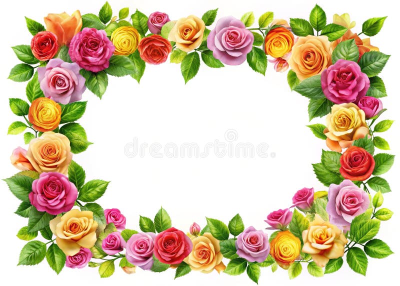 Exquisite Decorative Rose Frame a Vintage Floral Design for Posters ...