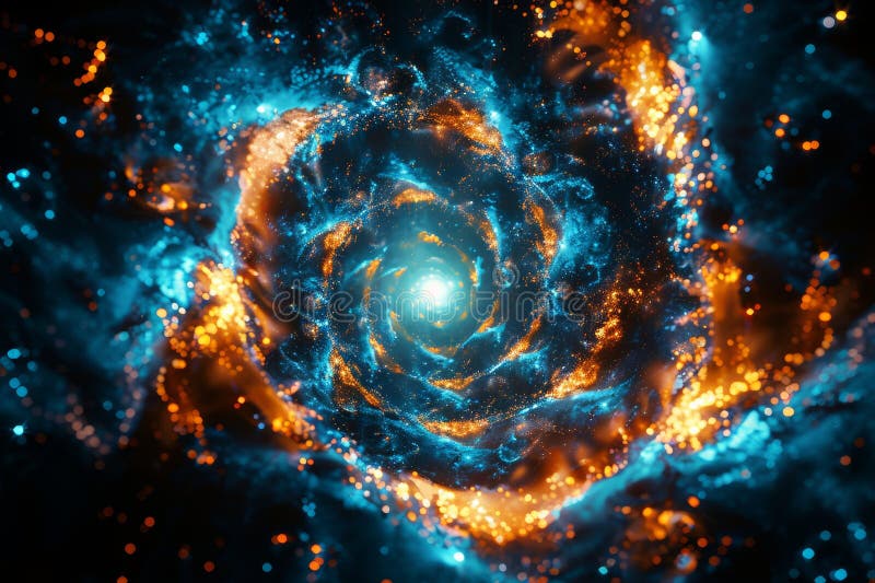 Stunning Deep Space Spiral Galaxy with Black Hole or Glowing Portal in ...