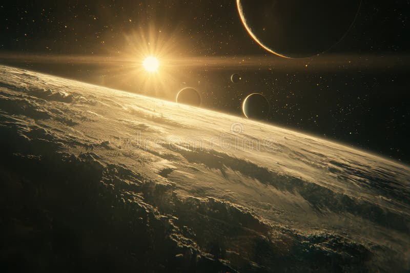 Stunning Deep Space View with Multiple Planets and Bright Star Over ...