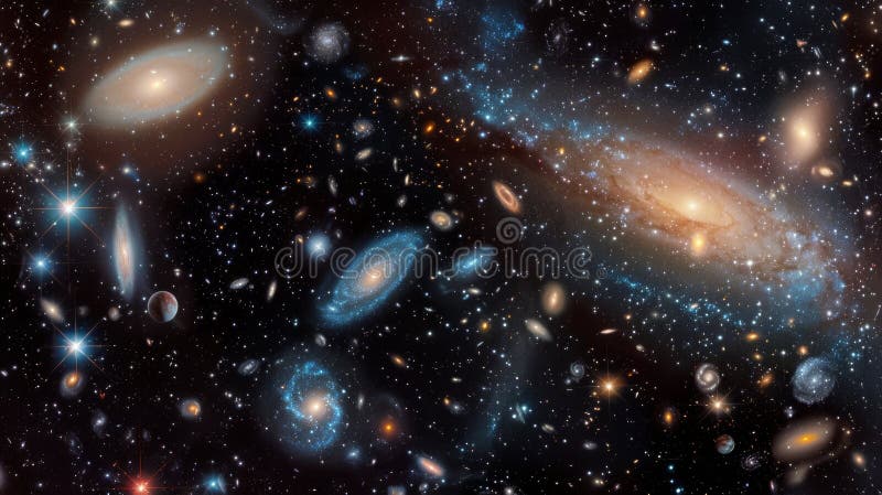 Stunning Deep Space View Showcasing Multiple Galaxies and Celestial ...