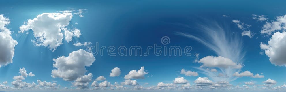 Stunning 360-degree Panoramic View of Blue Sky with White Clouds ...