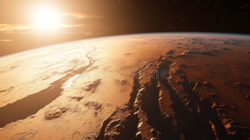 A Stunning Depiction of Ancient Mars in Space Showcasing Flowing Rivers ...