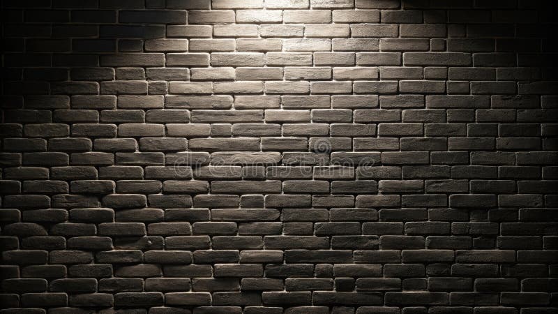 Dark Brick Wall Illuminated by a Single Light Source. Generative AI ...