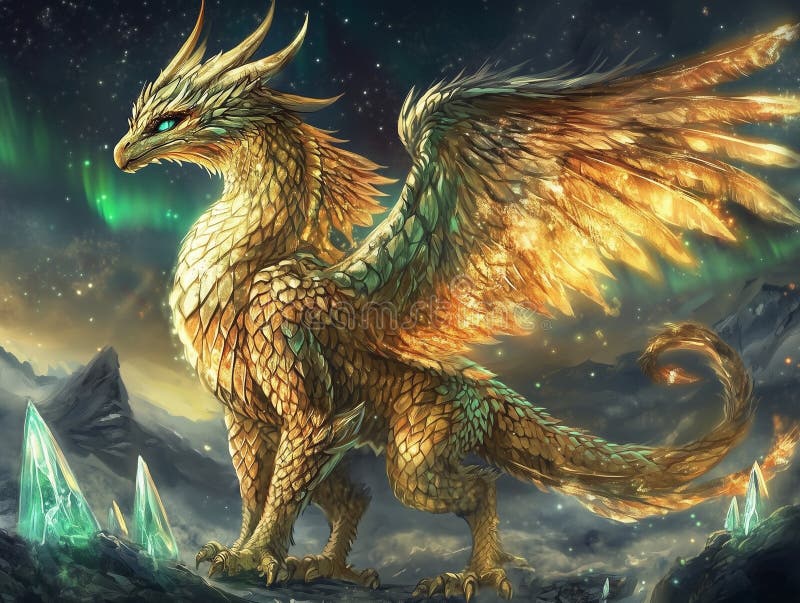 A Stunning Depiction of a Mythical Creature, Blending Elements of ...