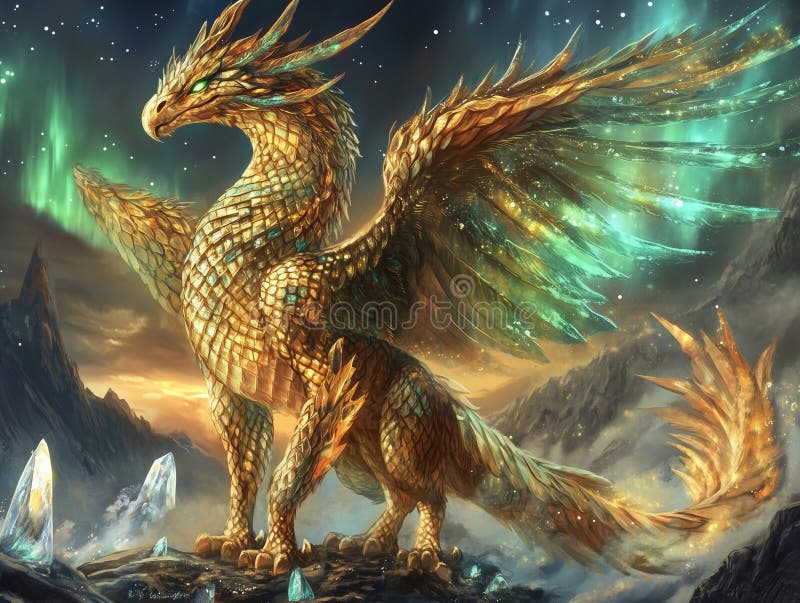 A Stunning Depiction of a Mythical Creature, Blending Elements of ...