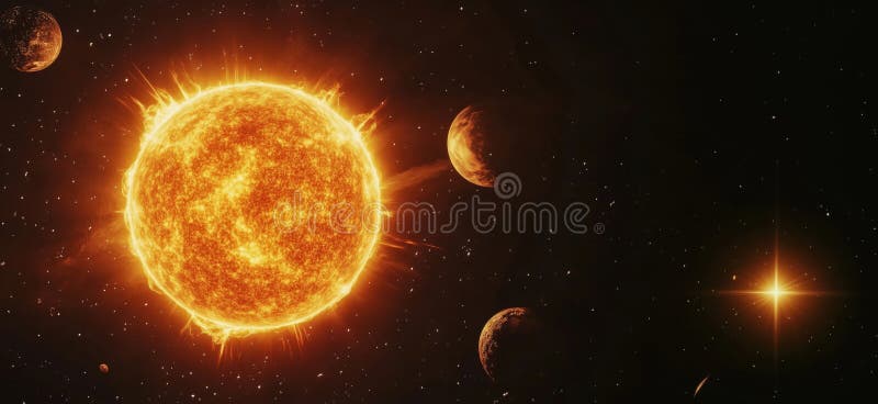 Stunning Depiction of the Sun Surrounded by Planets in a Cosmic Space ...