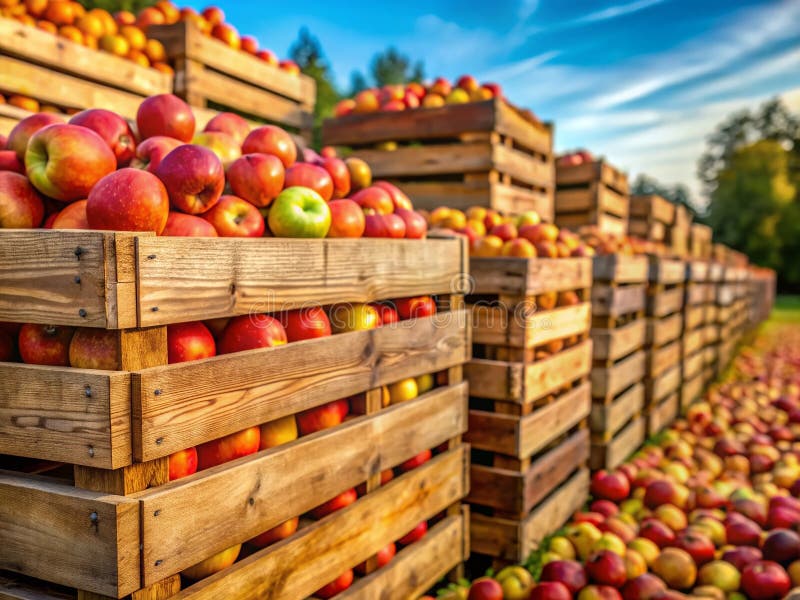 Stunning Depth of Field Captures a Stacked Array of Rustic Wooden Apple ...