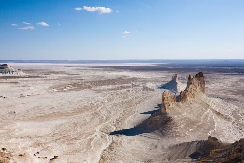 Desert Landscape with Rock Formations and Blue Sky. Stock Image - Image ...