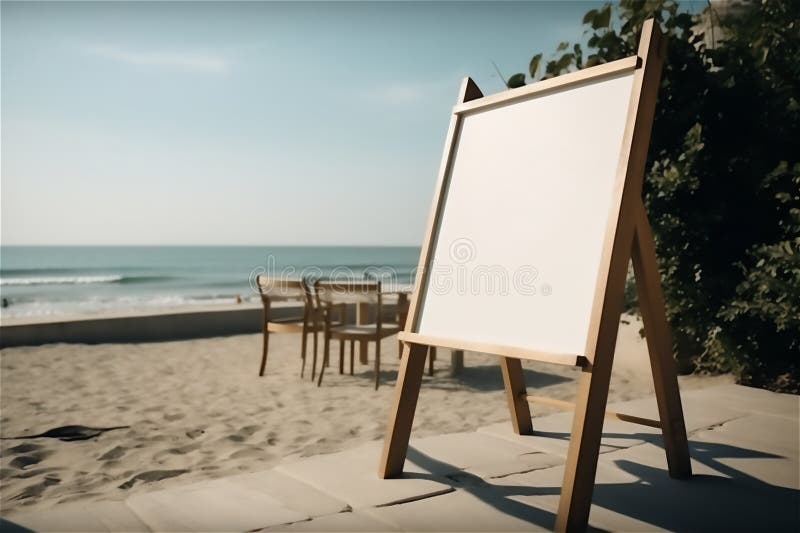 A Stunning Design of an Empty Advertising Billboard on the Beach ...