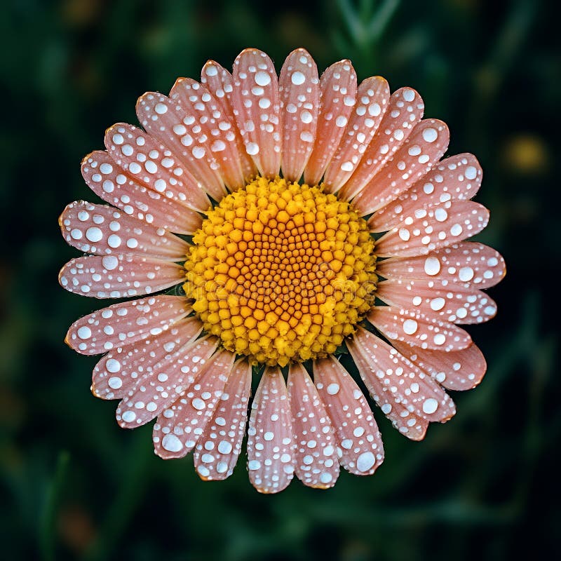 Stunning Dew Covered Pink Daisy Flower Close Up Macro Stock ...
