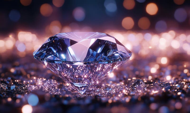 Stunning Diamond Gemstone Sparkling Reflections Glittering Background ...