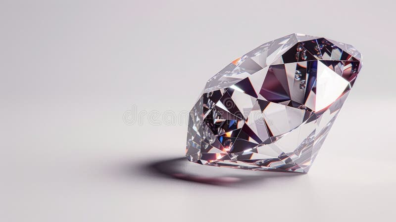 A Sparkling Diamond Displayed Against a Light Background Showcasing Its ...