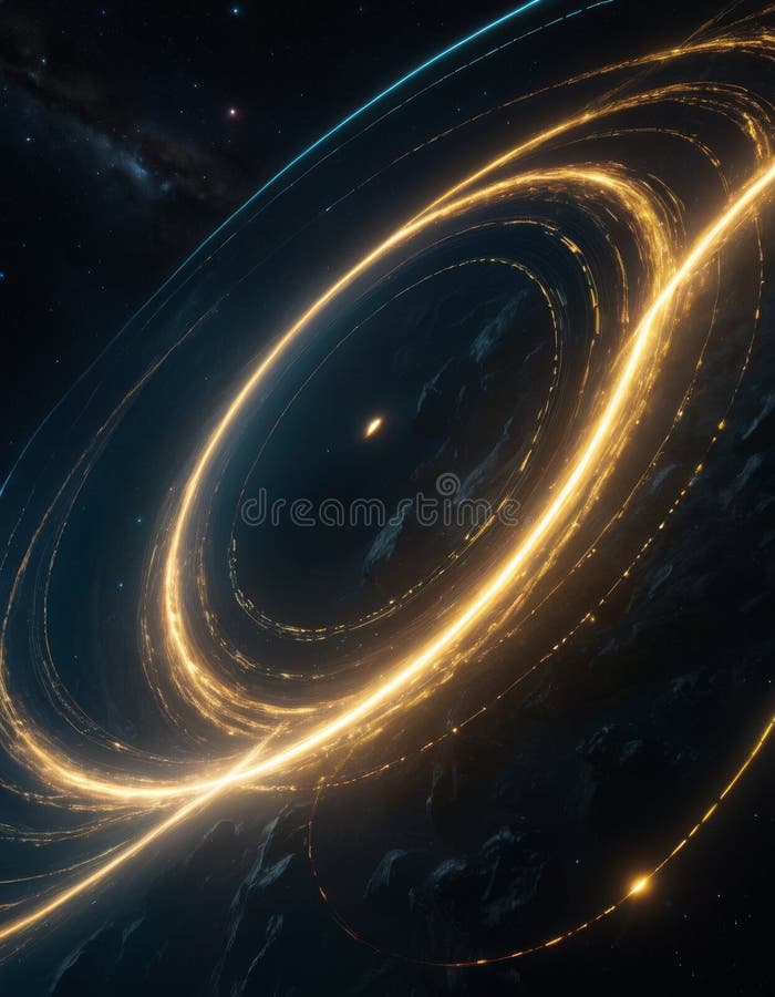 Cosmic Rings and Glowing Orbits Stock Photo - Image of radiant ...