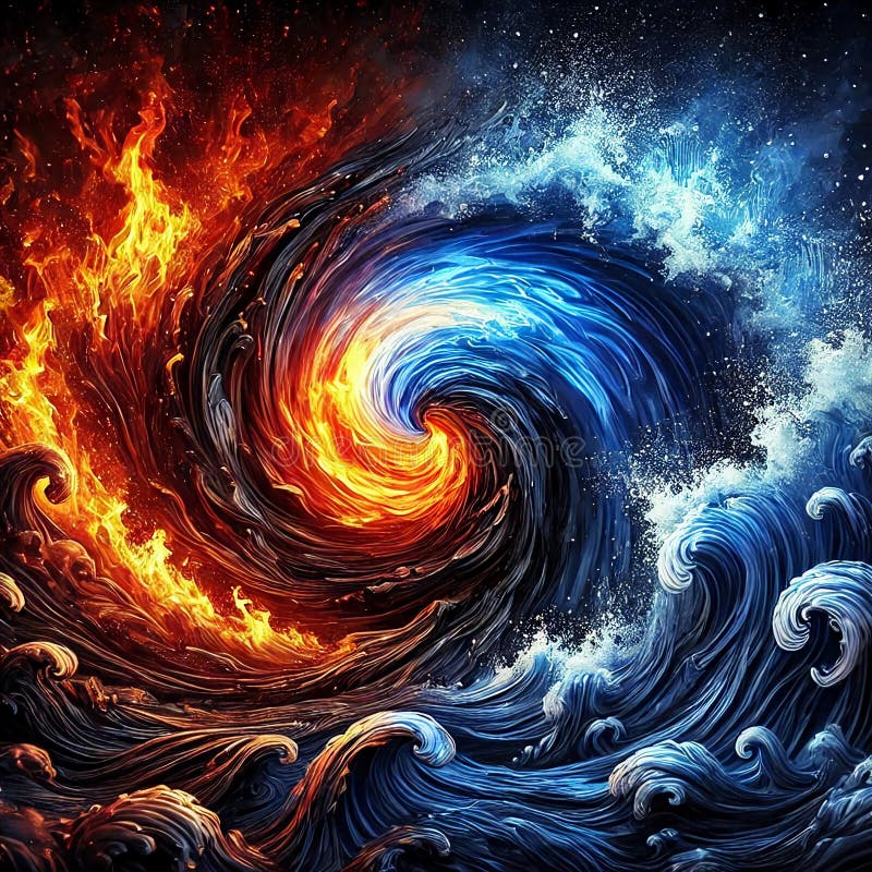 A Stunning Digital Artwork Depicting a Swirling Vortex of Fire and ...
