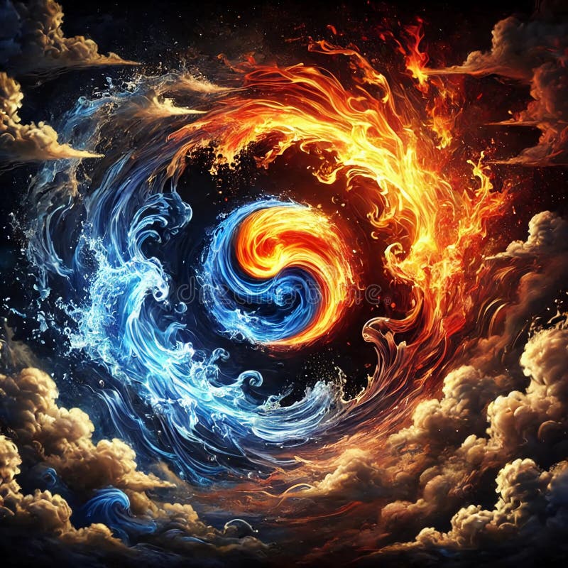 A Stunning Digital Artwork Depicting a Swirling Vortex of Fire and ...