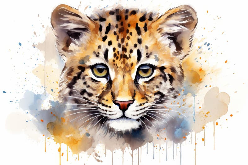 Stunning Digital Illustration of a Leopard Kitty Portrait with ...
