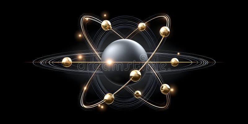 A Stunning Digital Representation of an Atom, Featuring a Central ...