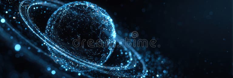 Stunning Digital Representation of a Planet with Rings, Featuring ...