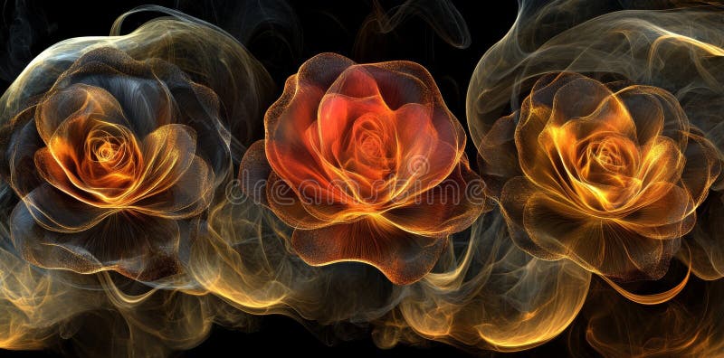 Stunning Digital Roses Featuring Bright Colors and a Softly Lit ...