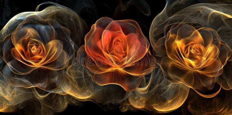 Stunning Digital Roses Featuring Bright Colors and a Softly Lit ...
